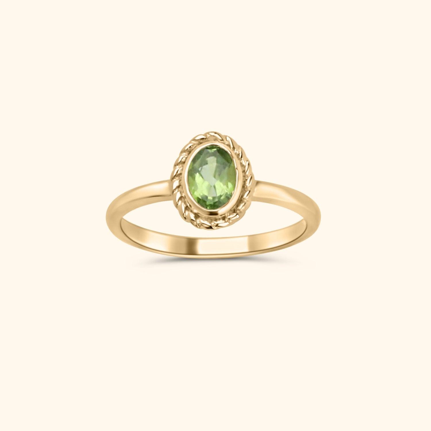 August peridot - Birthstone ring | Gold-colored ring for women with ...