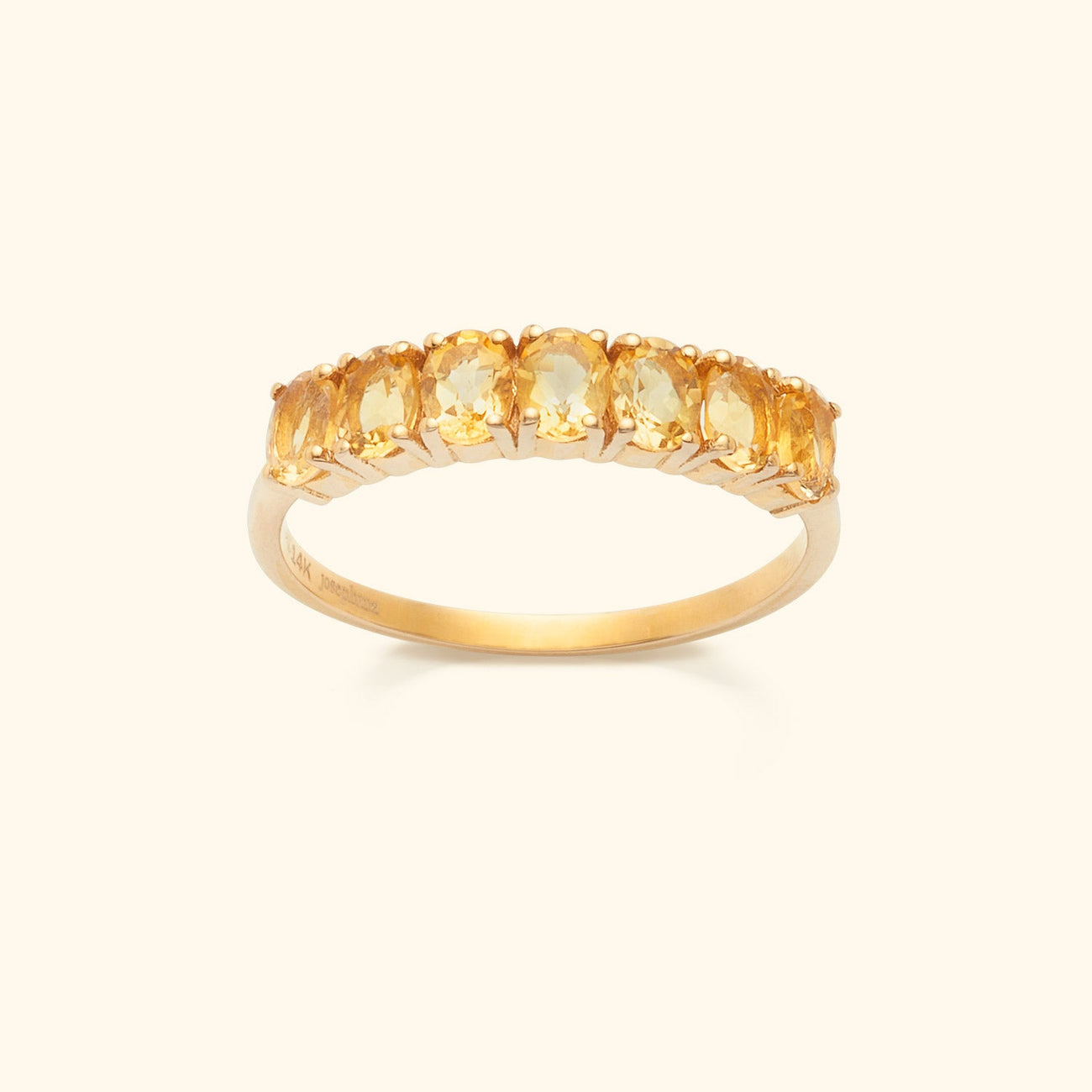 Selly Citrine Ring 9K | Goudkleurige ring voor dames met gele stenen