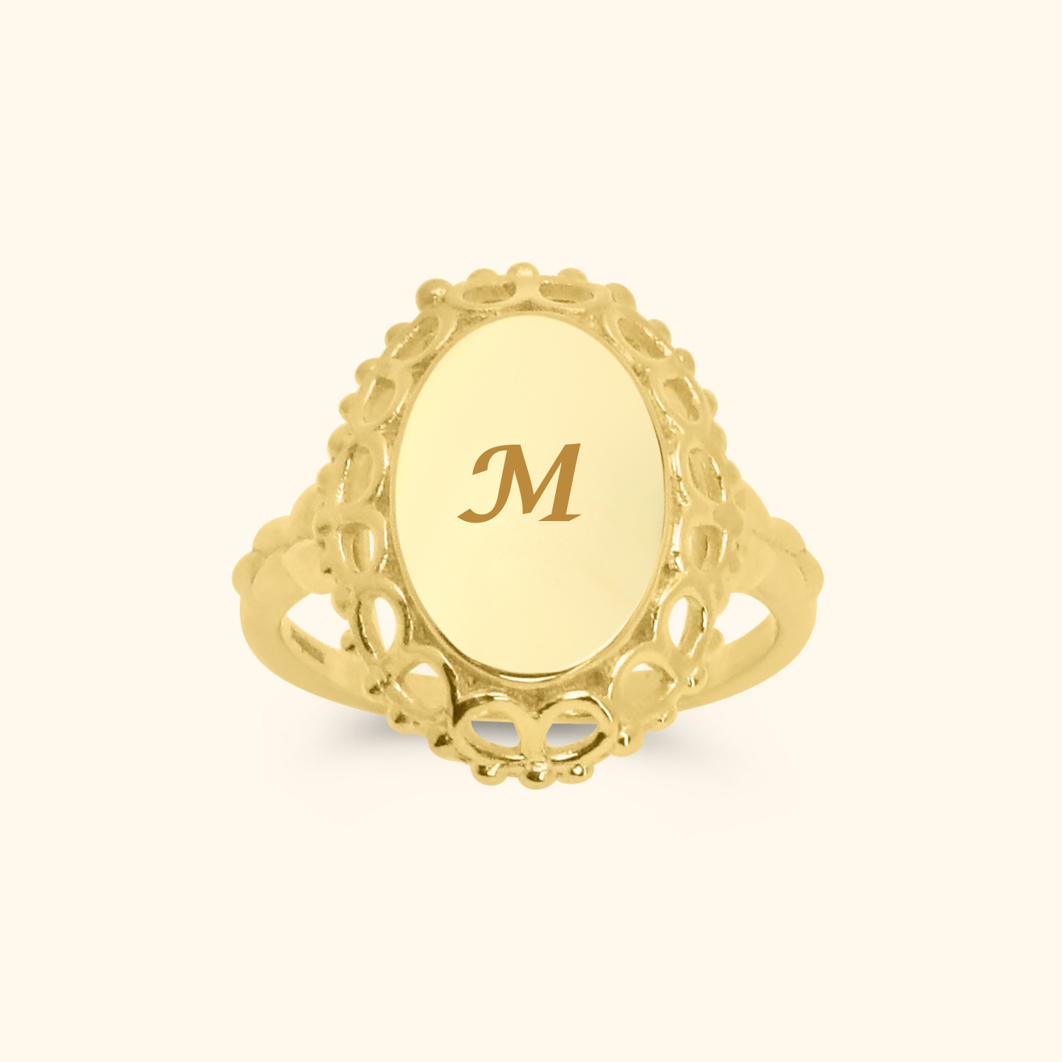 Lucy Engravable Signet ring | Zegelring met initiaal gravering