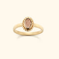 Sim Smoky ring | Goudkleurige ring voor dames met bruine steen ...
