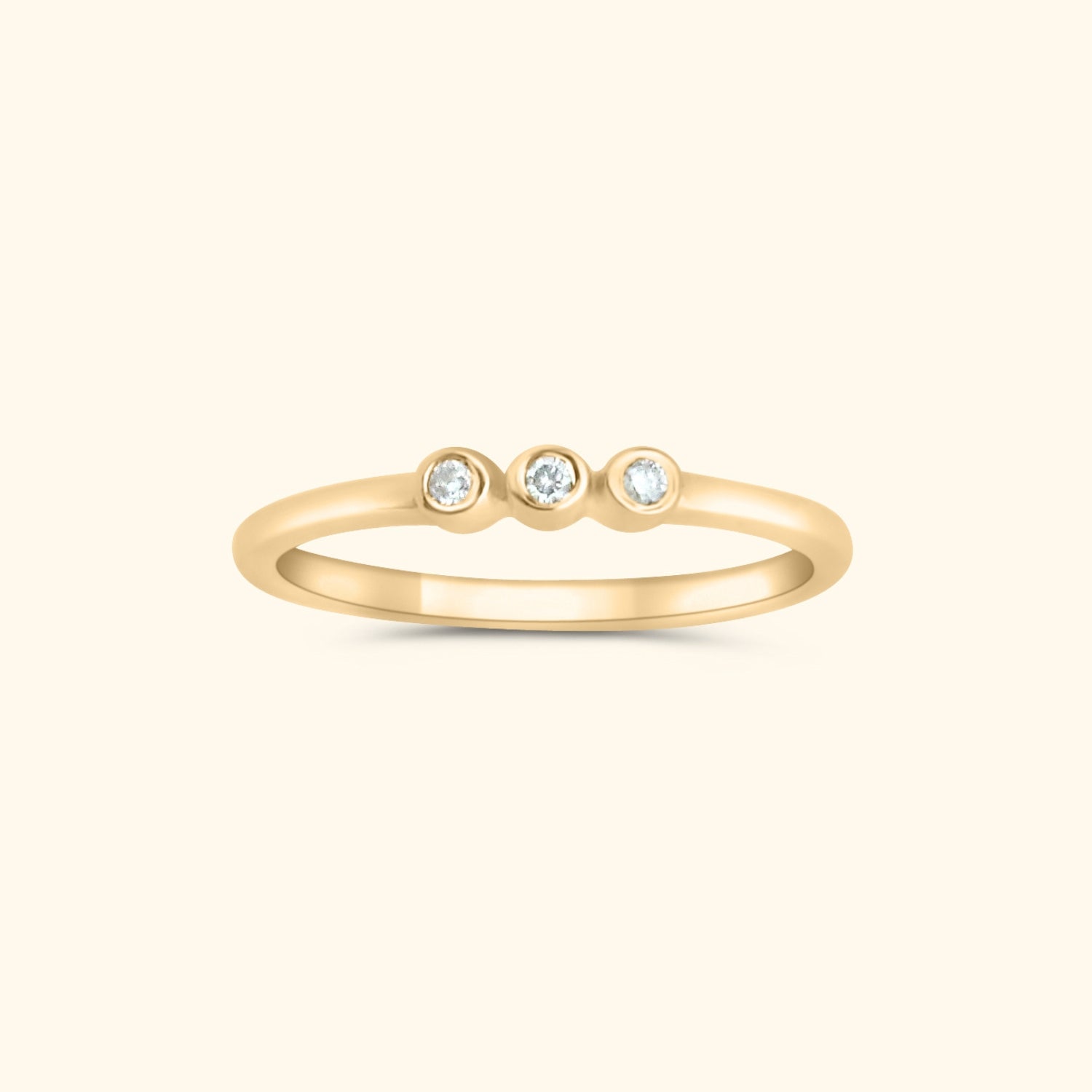 Triple Diamond ring 9K | Triology verlovingsring met 3 diamanten