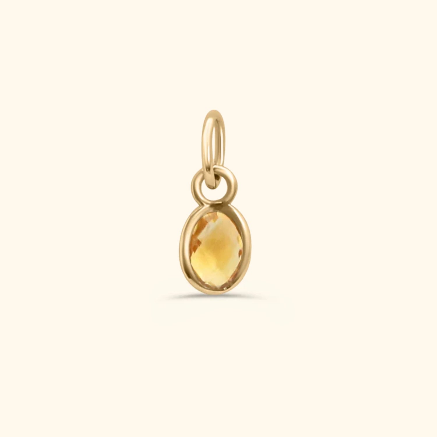 Citrine hanger 14K Goud | 14K gouden hanger met november birthstone
